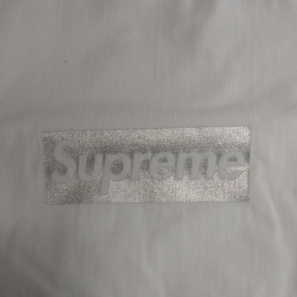 Supreme | Shirts | Supreme White Tshirt With Silver Logo Chicago Store ...
